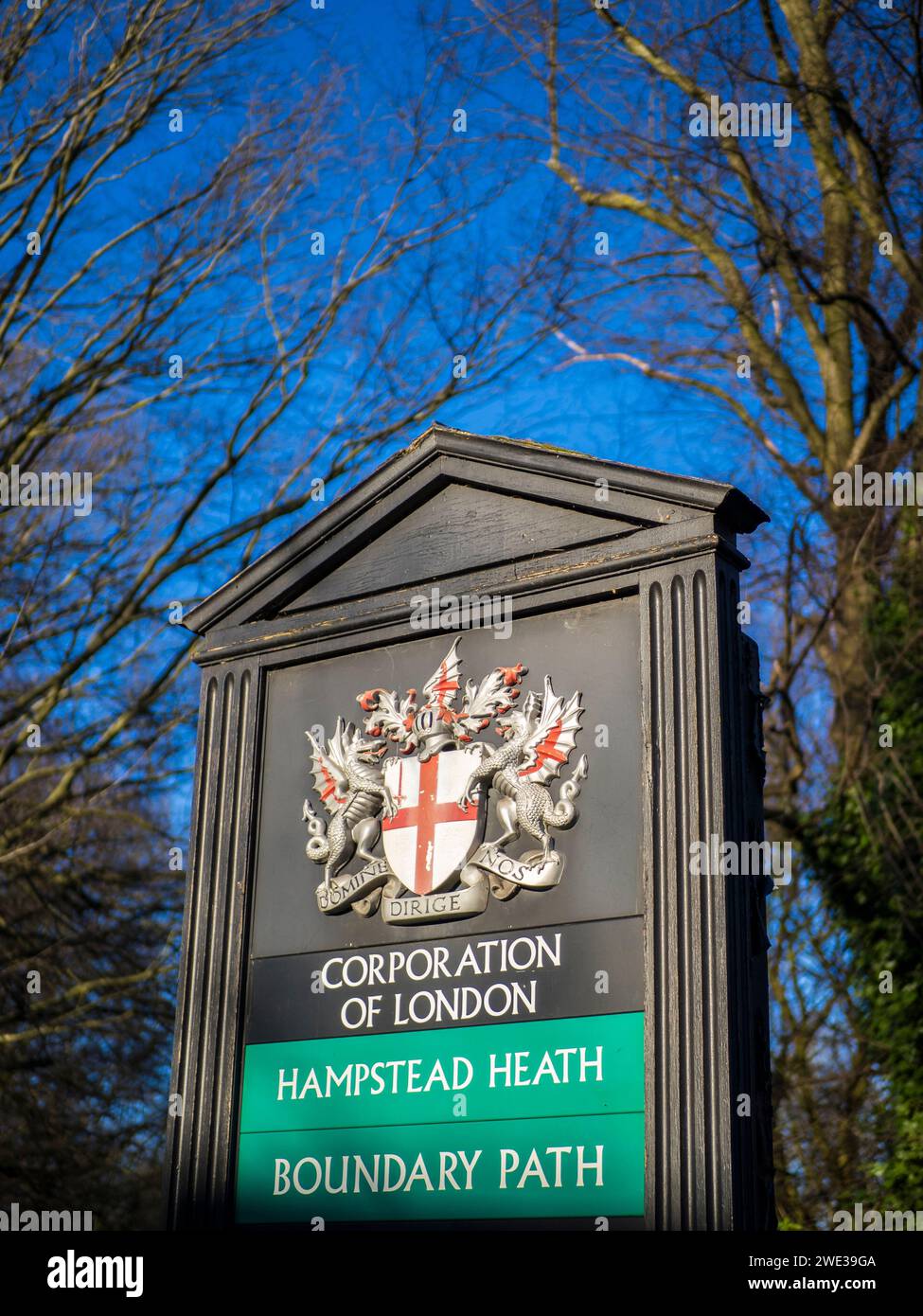 Hampstead Heath Sign, Hampstead Heath, Hampstead, London, England, UK ...