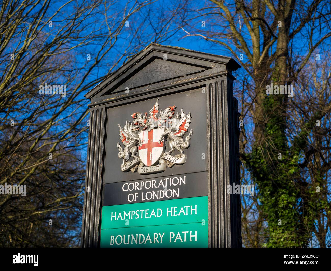 Hampstead Heath Sign, Hampstead Heath, Hampstead, London, England, UK ...