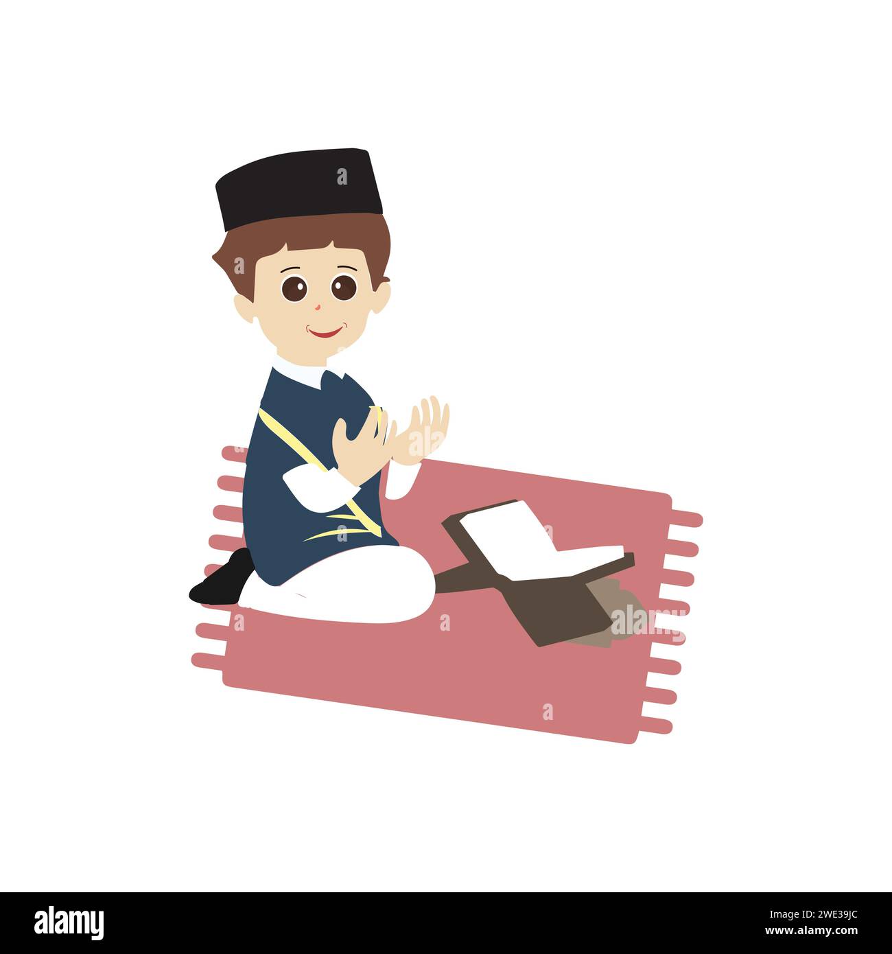 Muslim boy cartoon illustration for ramadan kareem And islamic culture ...