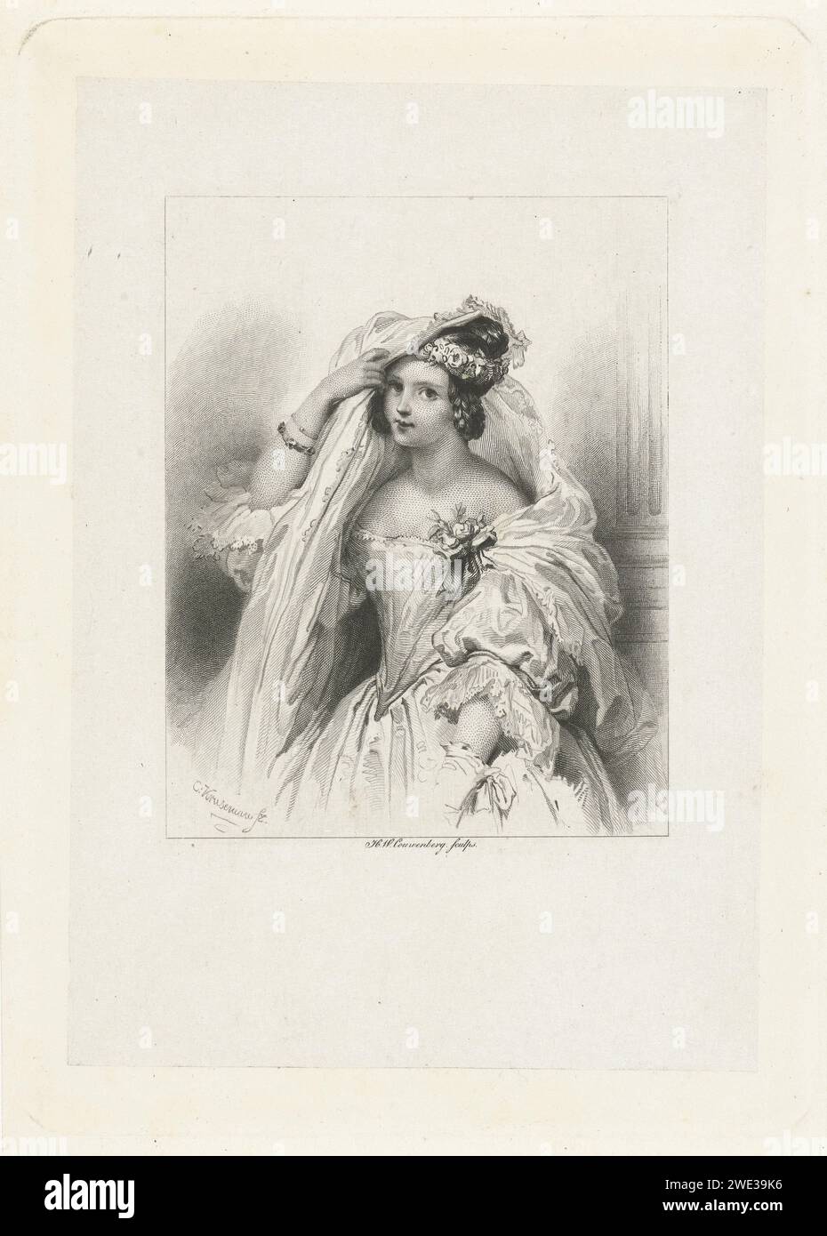 Portrait of a young lady named Lilia, Henricus Wilhelmus Couwenberg ...