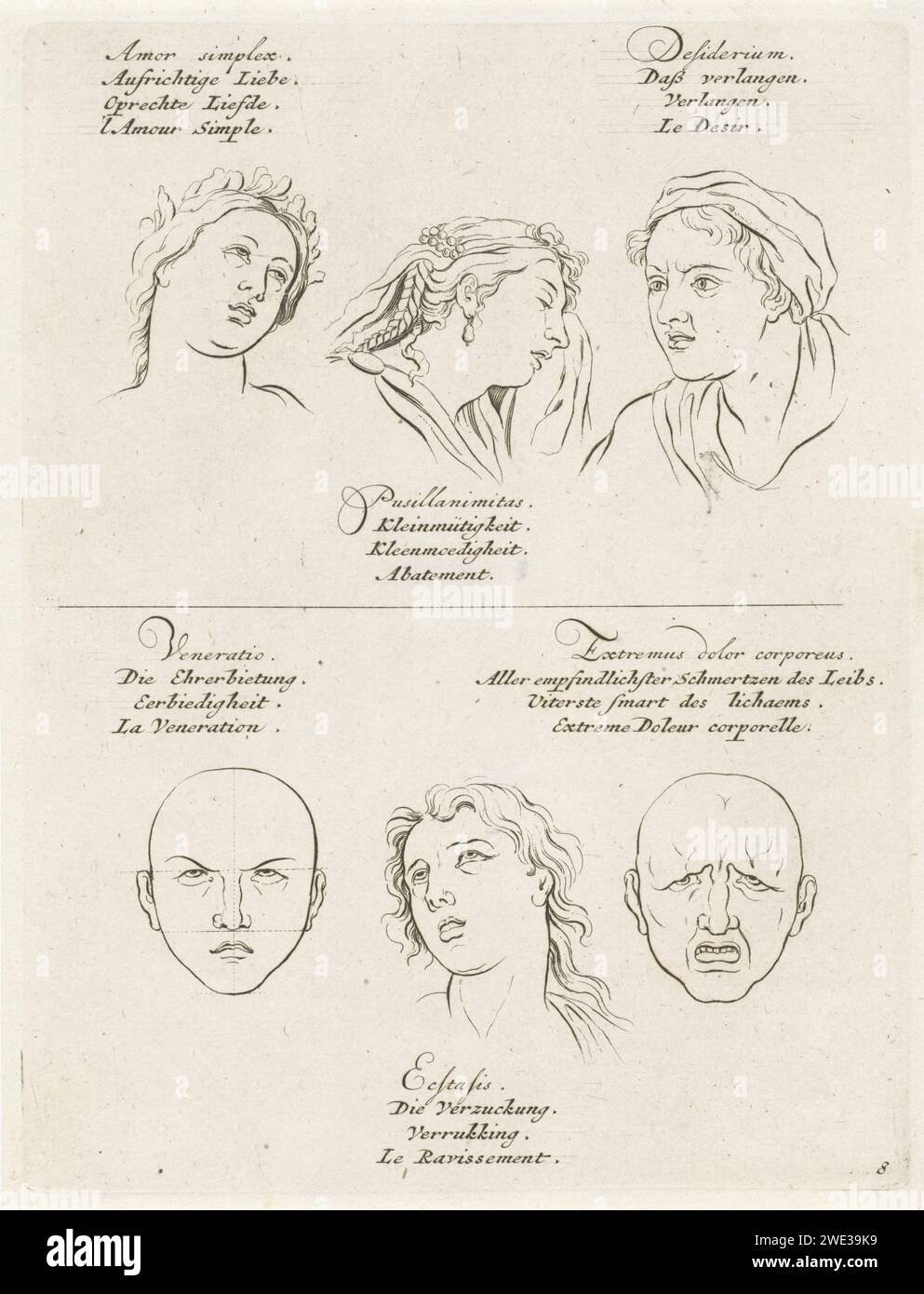 Facial expressions of love, smallness, desire, respect, delight and ...