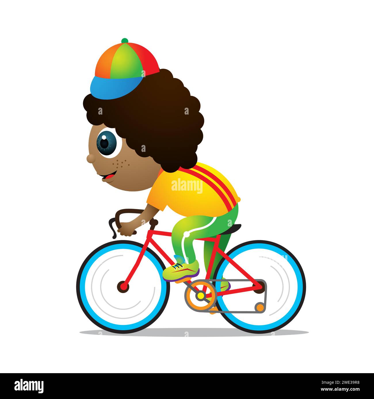 Boy Riding bicycle vector illustration Stock Vector Image & Art - Alamy