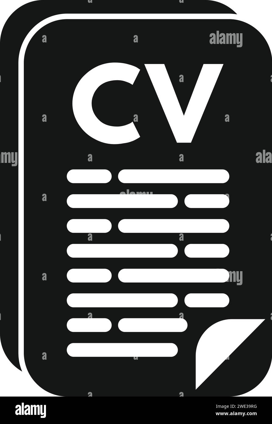 Cv care paper icon simple vector. Review crew deal. Hr applicant Stock ...