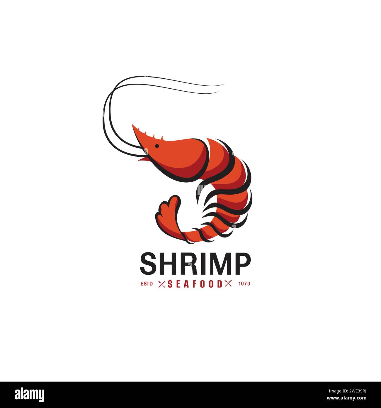 Seafood restaurant, Stylized image of shrimp logo template, prawn logo ...
