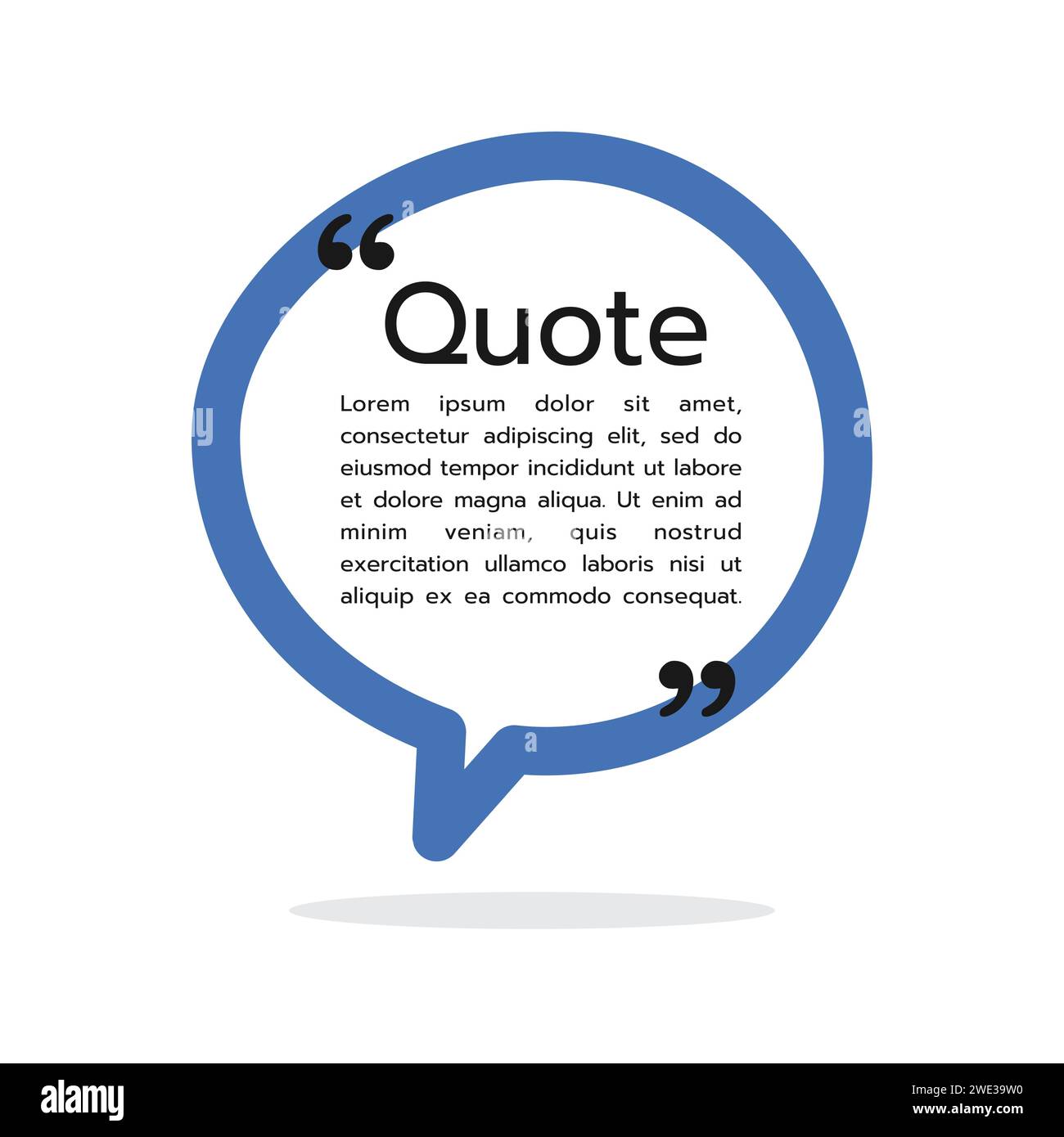 Quote box frame icon in flat style. Dialogue speech on isolated ...