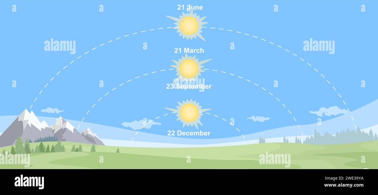 Solstices and equinox education poster vector illustration Stock Vector ...