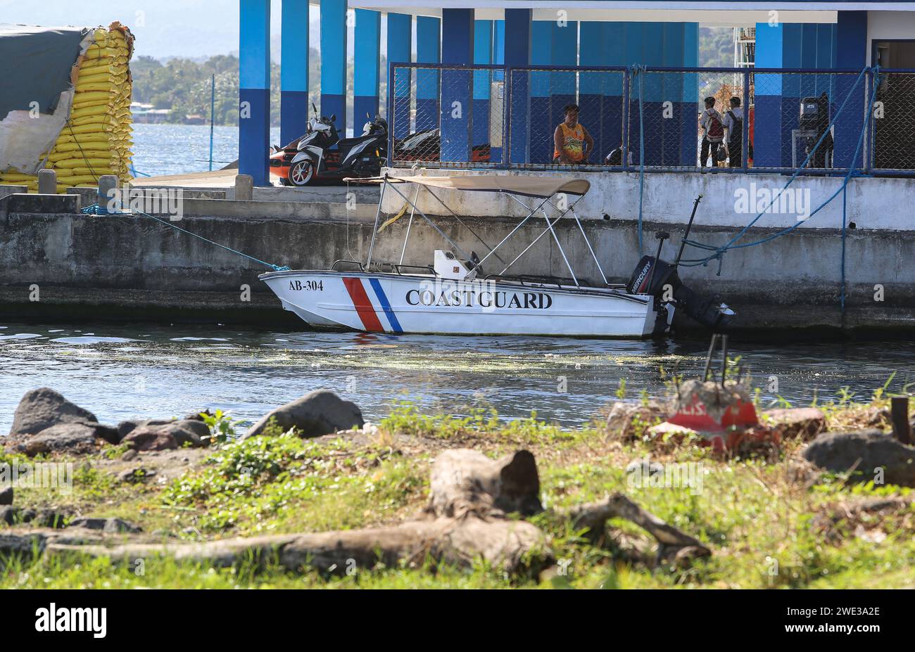 Taal Volcano Lake Coast Guard Talisay sub station Stock Photo - Alamy
