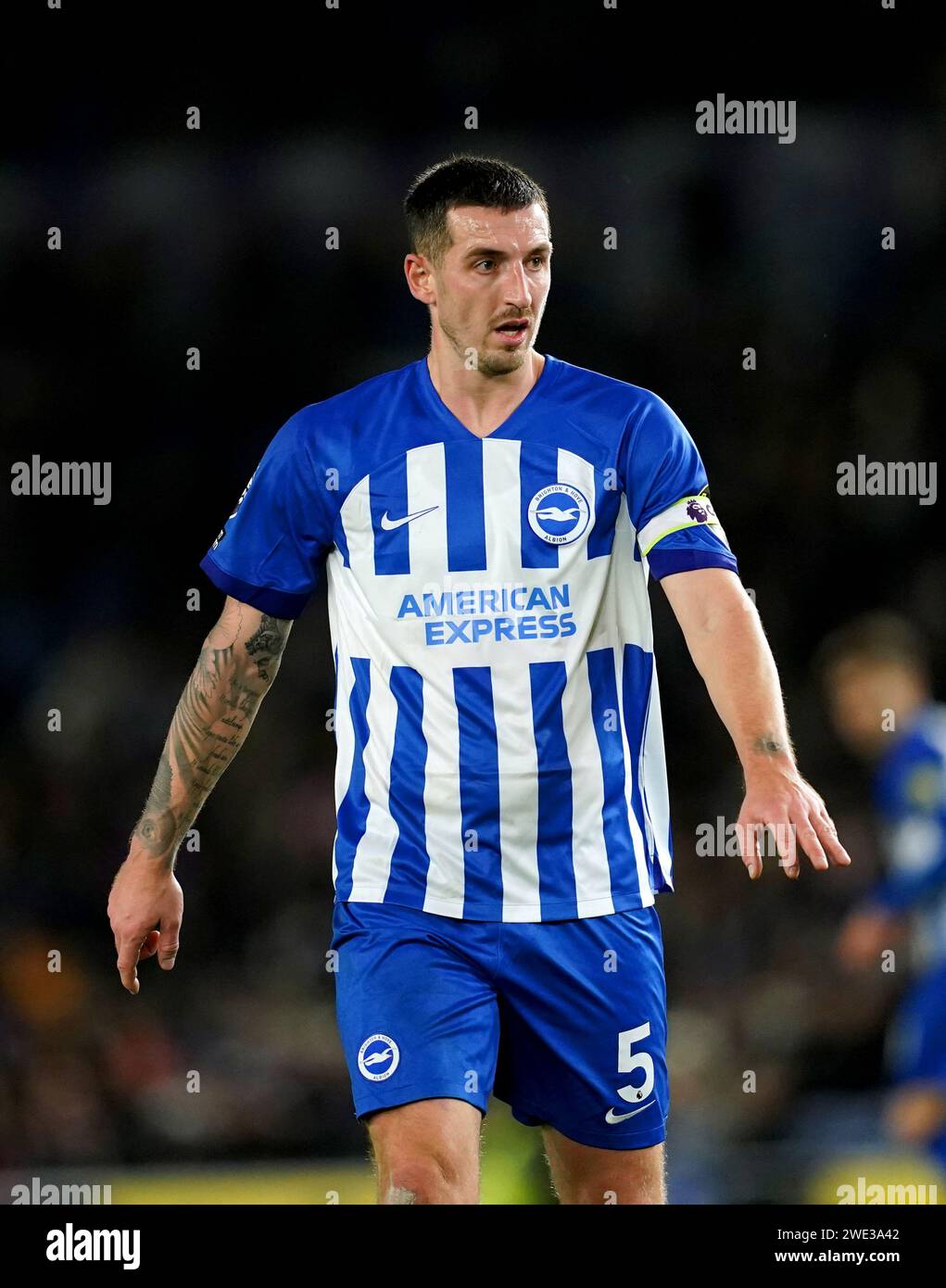 Brighton and Hove Albion's Lewis Dunk during the Premier League match ...
