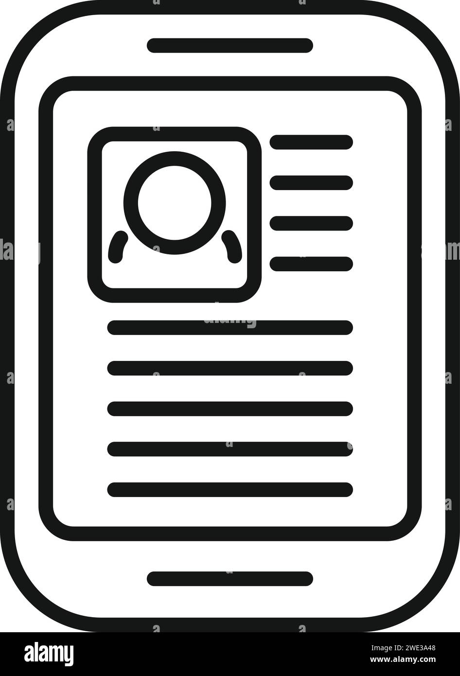 Tablet candidate person icon outline vector. Search human staff. Time ...