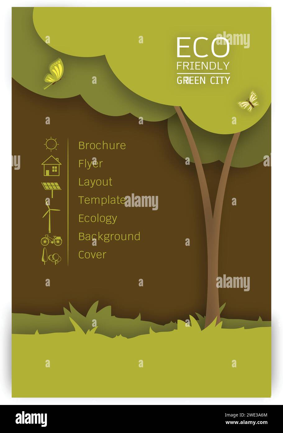 Vector Brochure Flyer design Layout template. Ecology background with ...