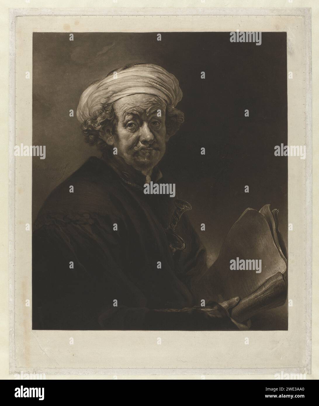 Rembrandt as Paulus, Charles Turner, 1783 - 1857 print paper historical ...