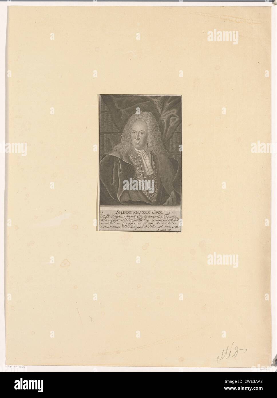 Portrait van Johann Daniel Gohl, Georg Paul Busch, 1704 - 1756 print ...
