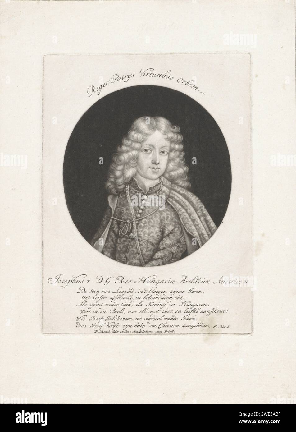 Portrait of Emperor Jozef I at a young age, Pieter Schenk (I), 1685 ...