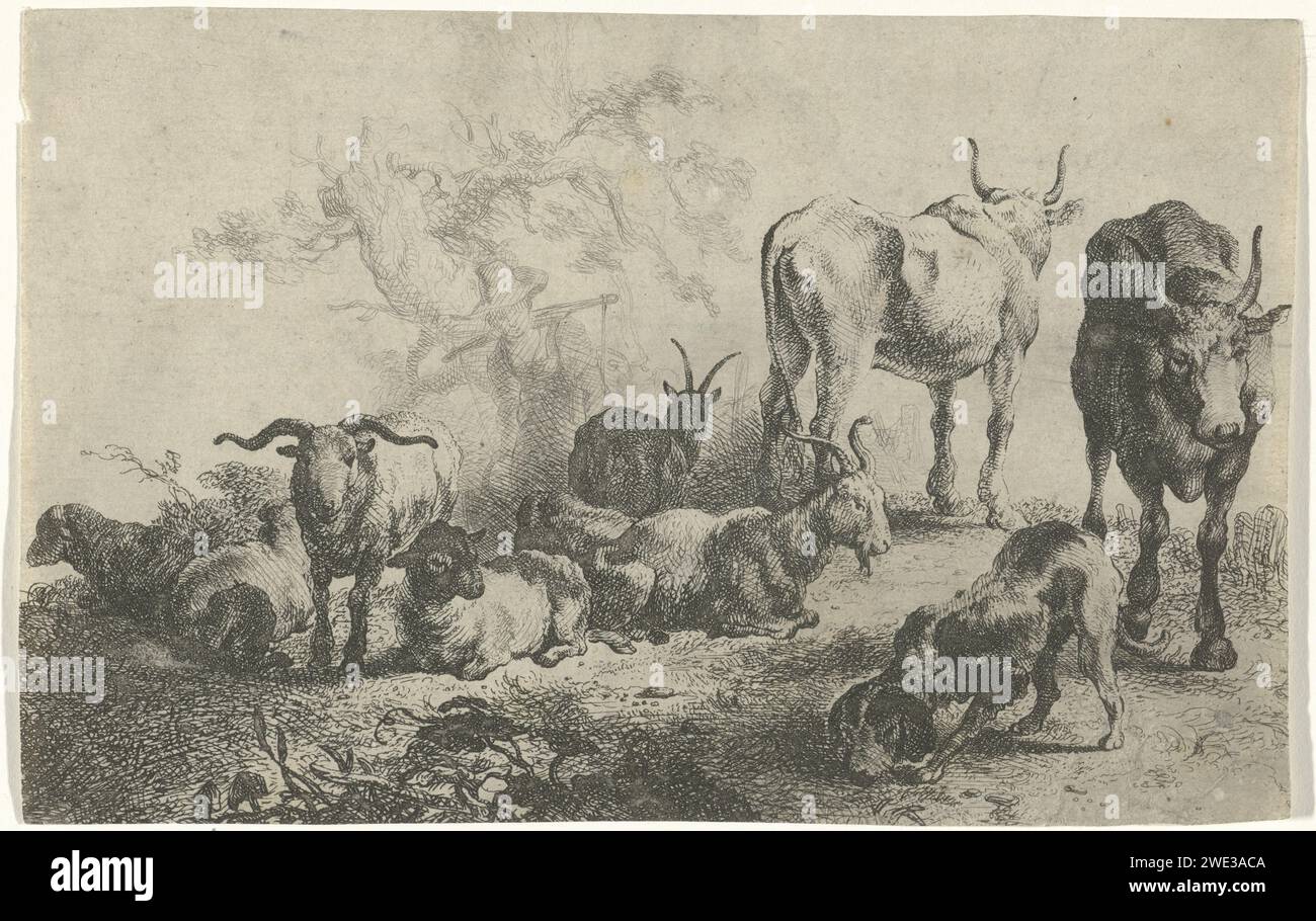 Landscape with cattle and a milk girl, Jan van Noordt (1623-1676 ...