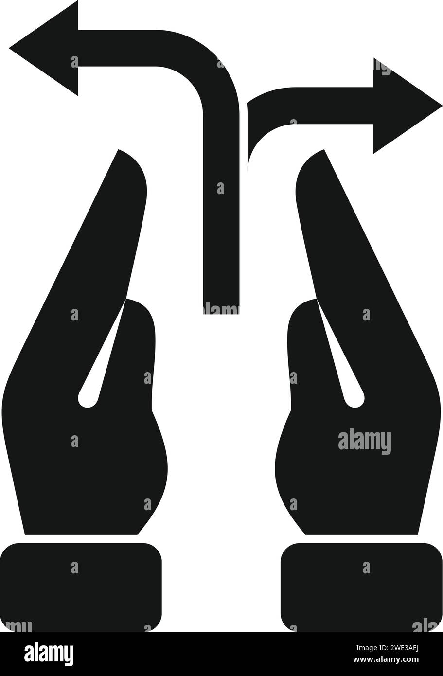 Take care of choice icon simple vector. Ambiguity reveal. Arrow data ...