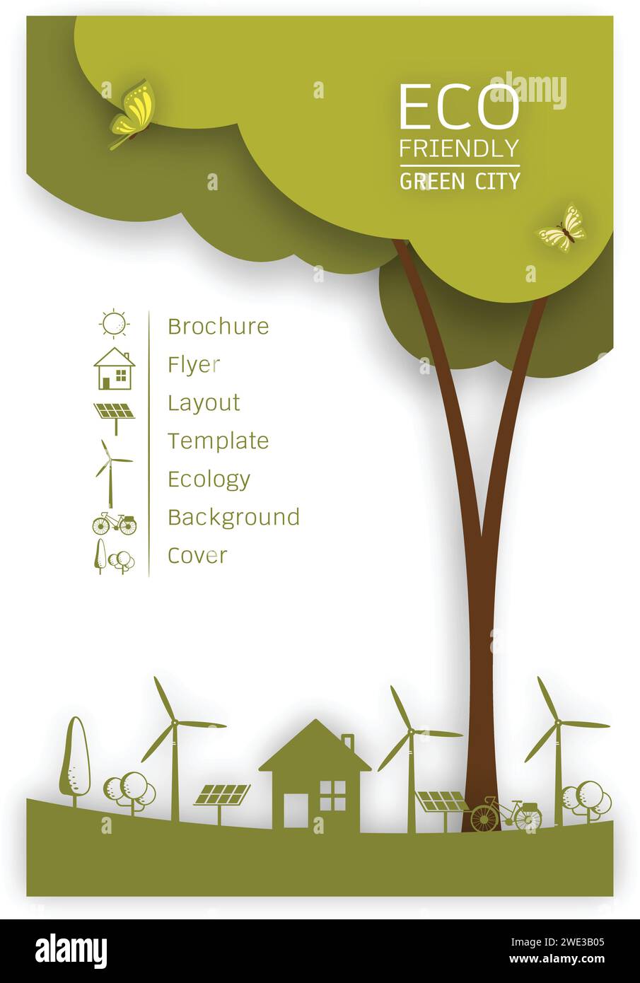 Vector Brochure Flyer design Layout template. Ecology background with ...
