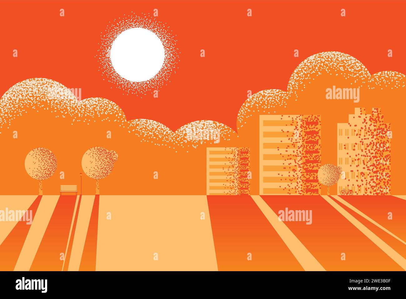 Beautiful City Park horizontal Nature landscape Natural landscape flat ...