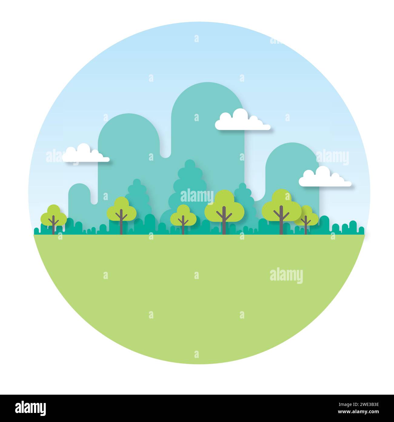 Natural landscape in the flat style. a beautiful park.Environmentally ...