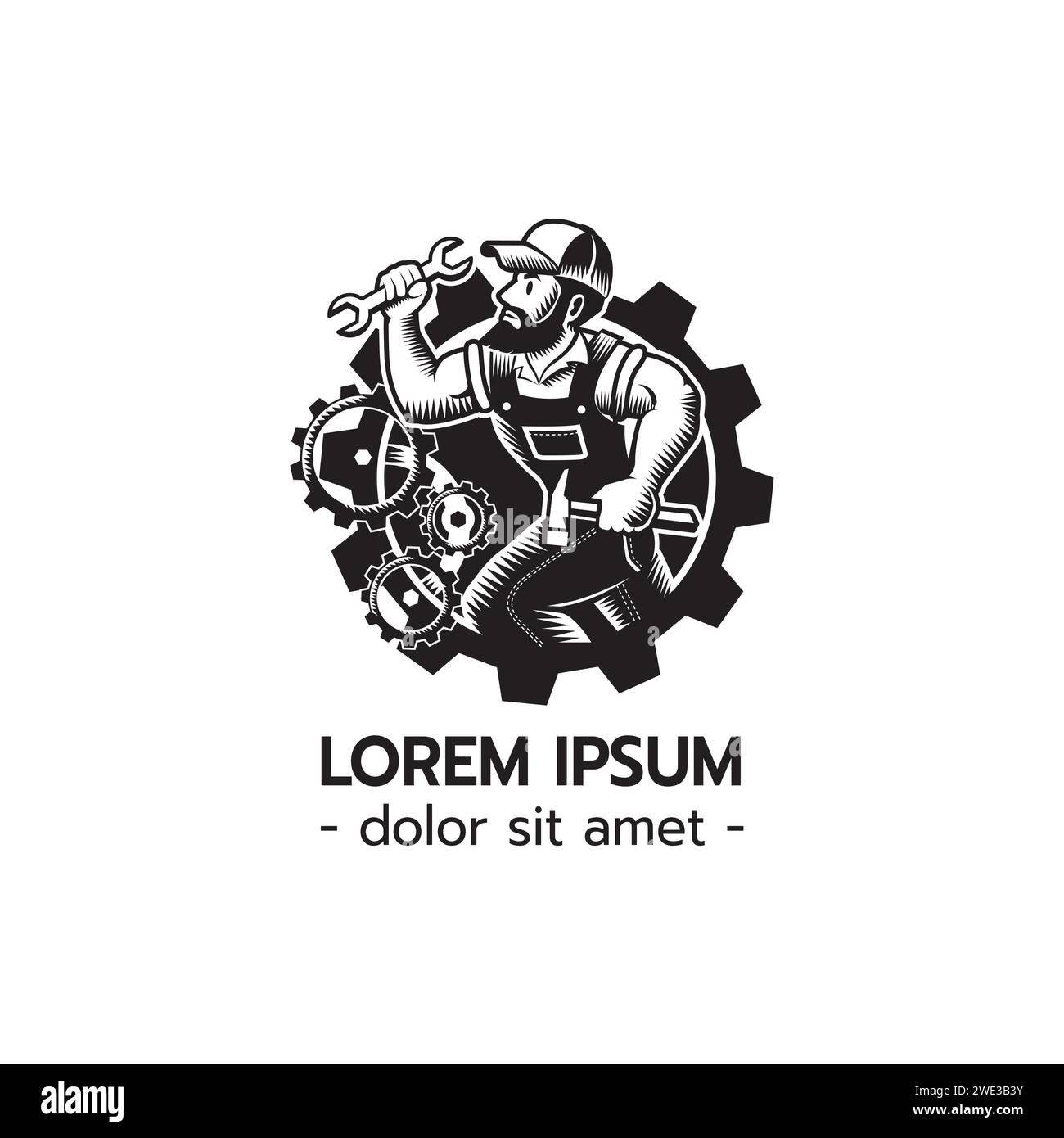 Mechanic Man Logo, Handyman for Service, Repairman or Maintenance ...