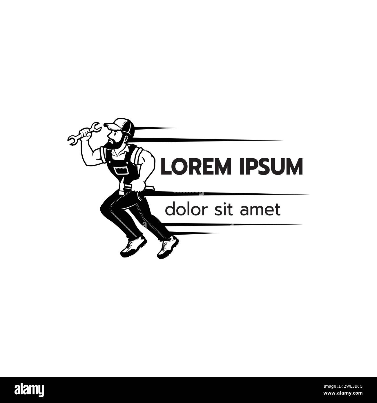 Mechanic Man Logo, Handyman for Service, Repairman or Maintenance ...