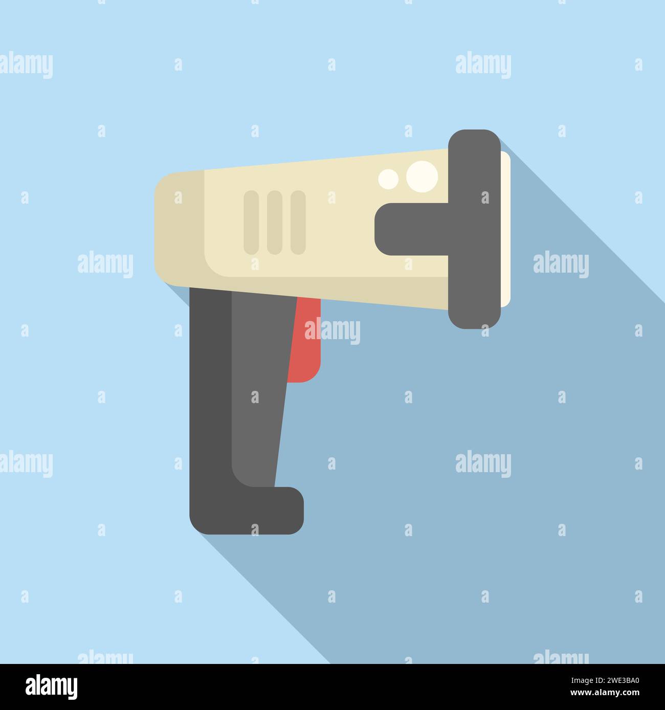 Handle bar code scanner icon flat vector. Check ticket. App finger ...