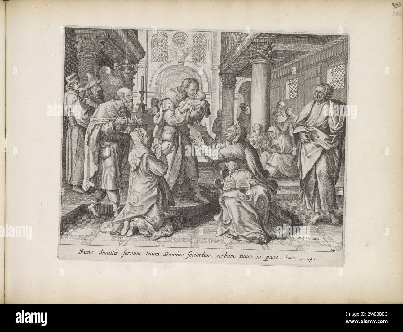 Presentation of Christ in the Temple, 1643 print Simeon keeps the ...