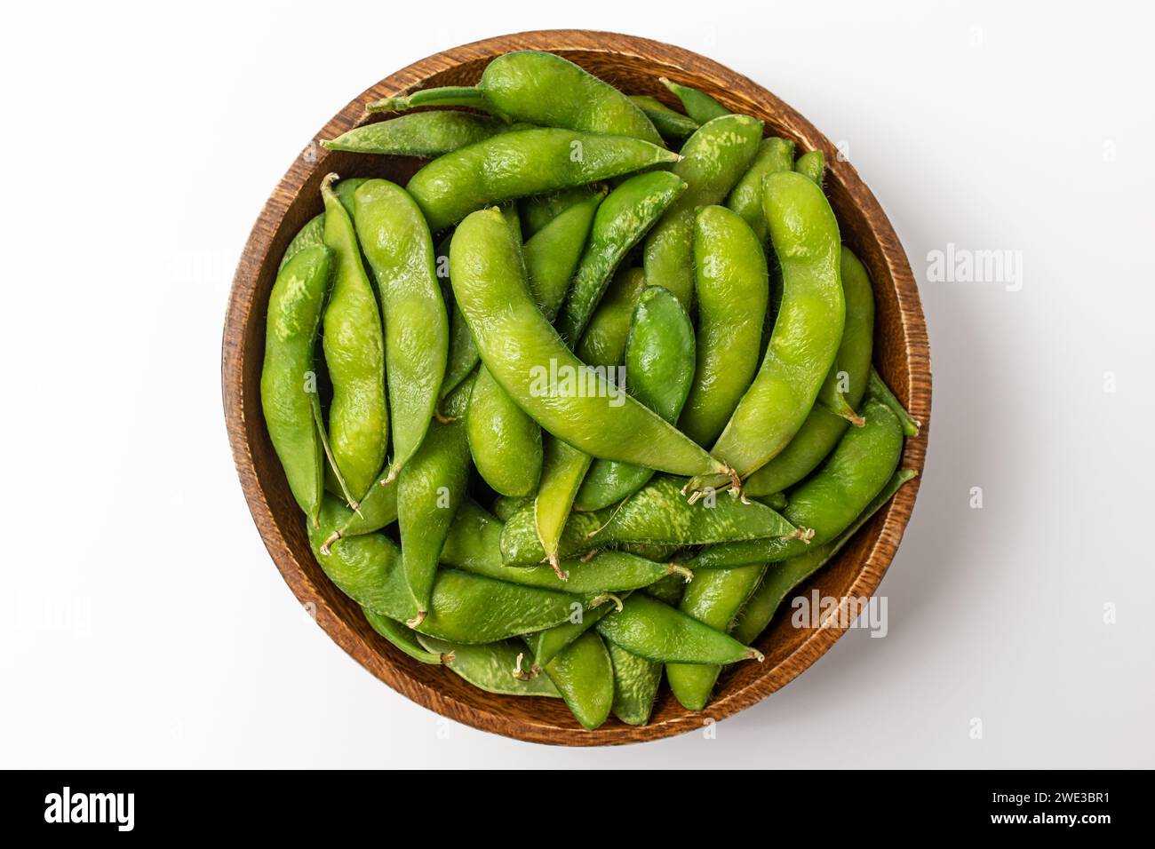Edamame on a white background Stock Photo - Alamy
