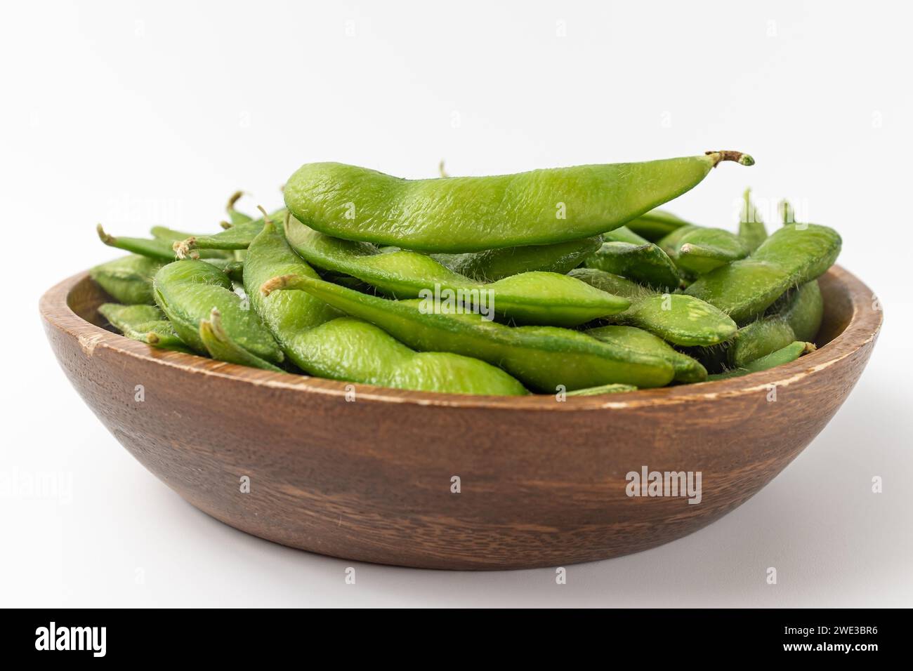 Edamame on a white background Stock Photo - Alamy