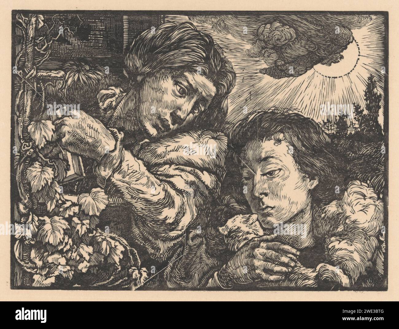 Two women at a wine rank, Johannes Josephus Aarts, 1881 - 1934 print ...