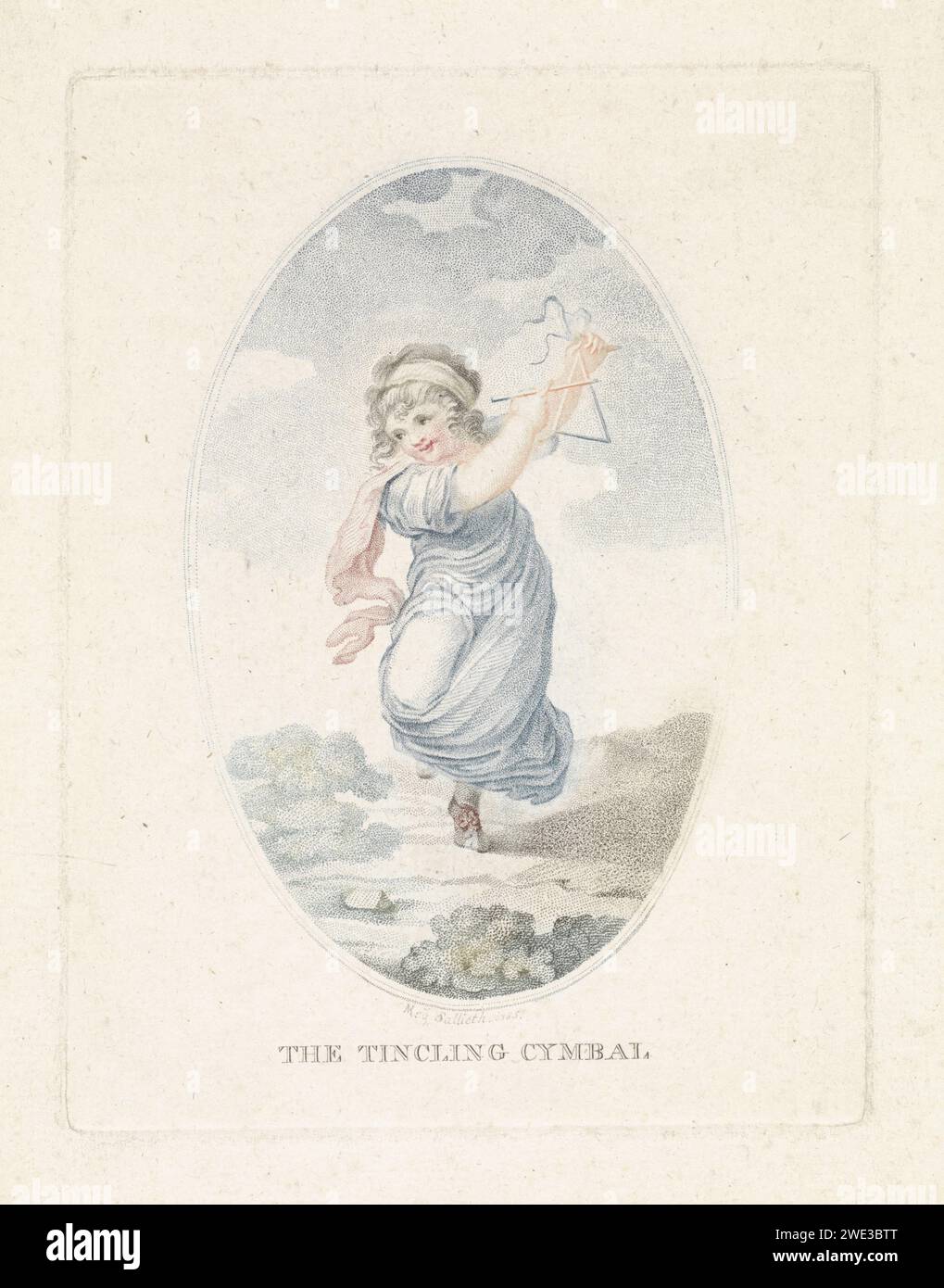 Girl with Triangel, Mathias de Sallieth, 1785 print paper etching ...