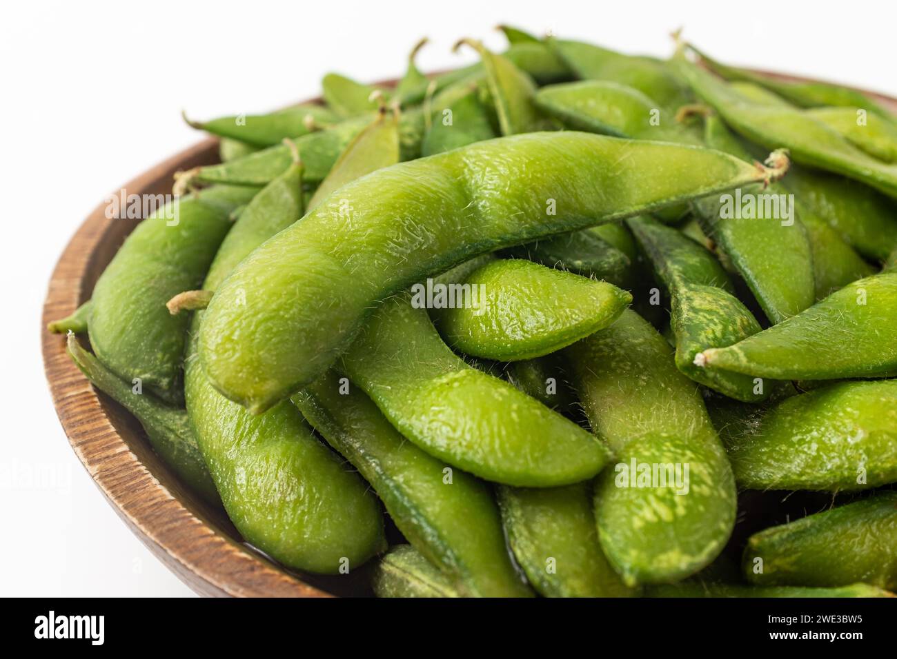 Edamame on a white background Stock Photo - Alamy