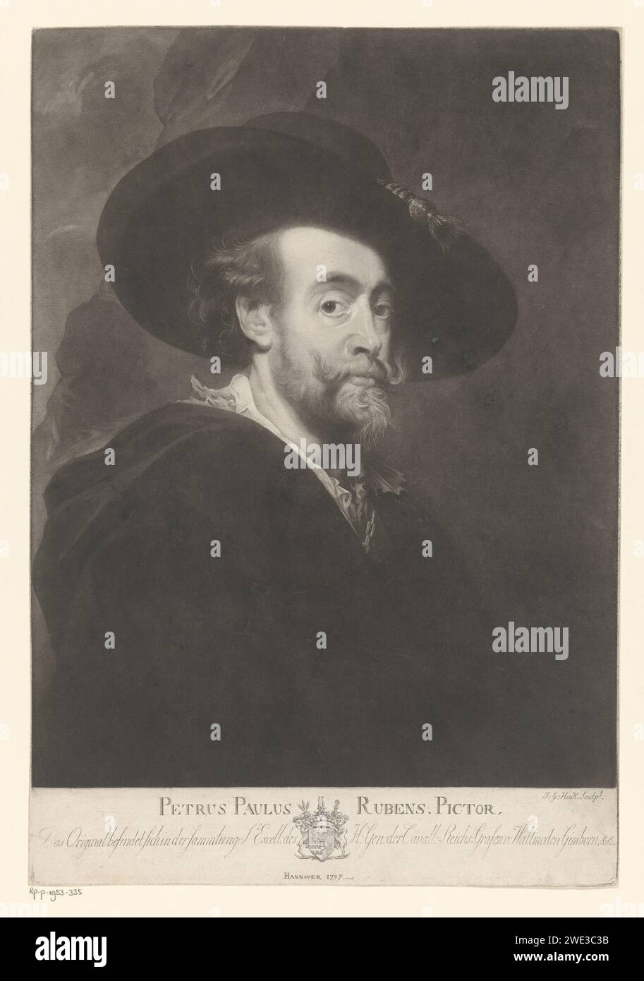 Self -portrait, Johann Gerard Huck, 1797 print Hannover paper ...