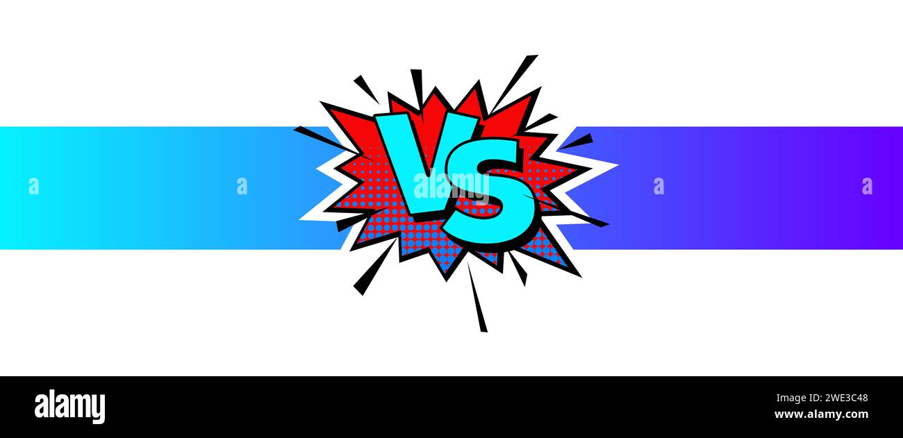 Cartoon comic background. Vs, fight versus. Comics book colorful ...
