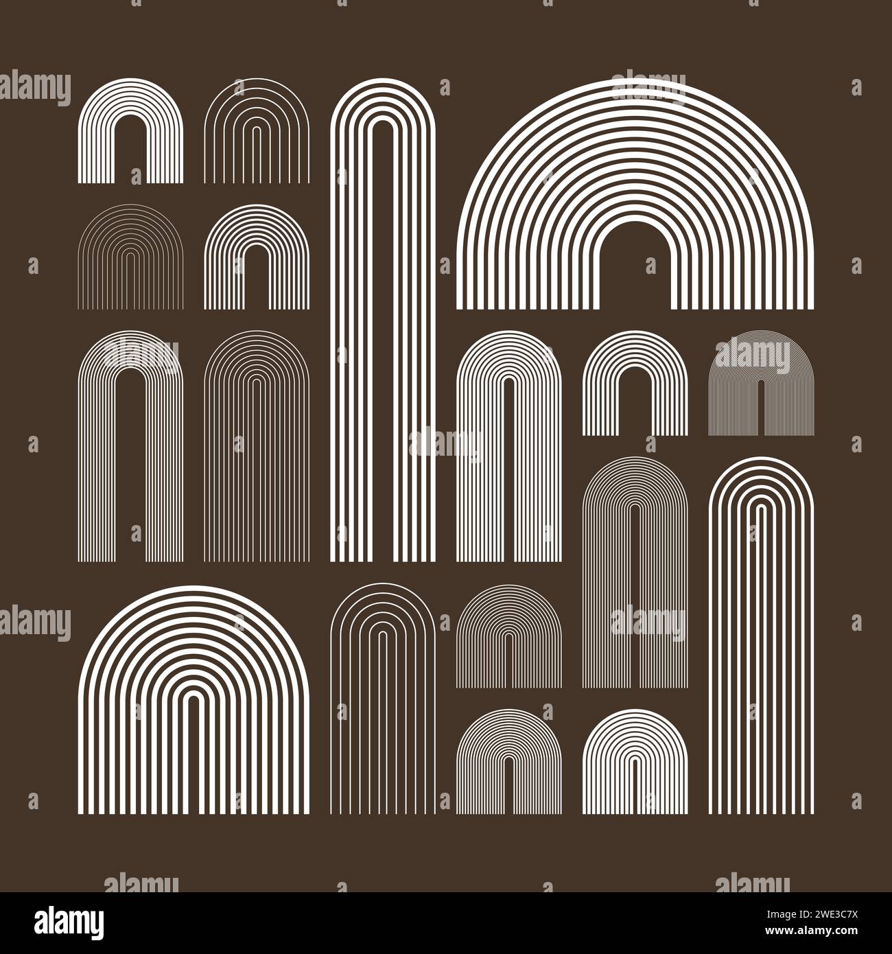 Mid century arch elements, modern geometric shapes. Contemporary design ...