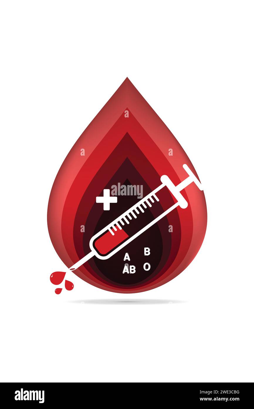 paper art carving logotype blood donation, help the sick and needy ...