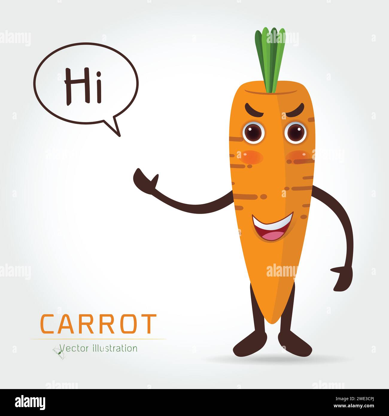 Carrot cartoon style isolated on white background vector illustration ...