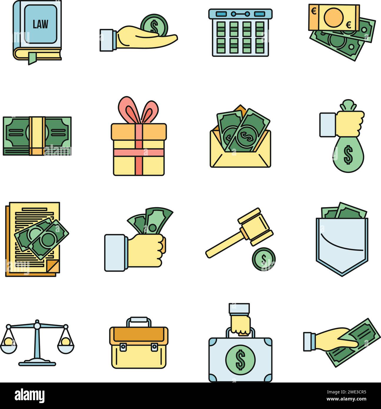 Corruption bribery icons set. Outline set of corruption bribery vector ... Corruption bribery icons set. Outline set of corruption bribery vector ...