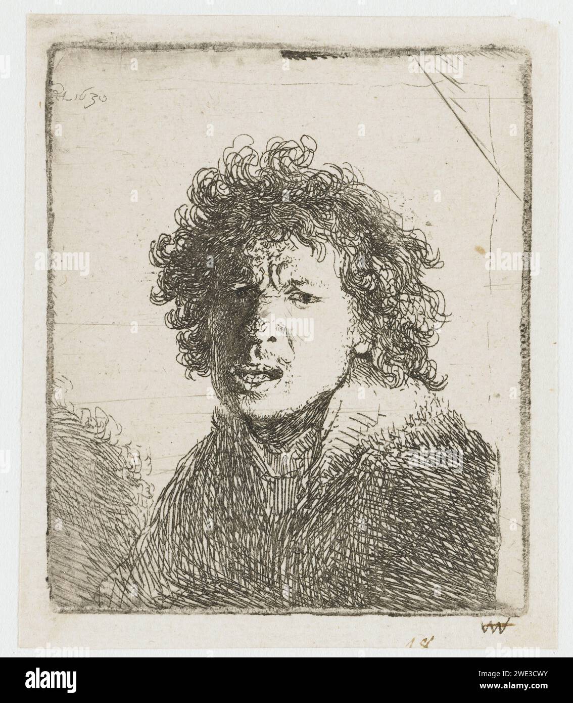 Self-Portrait Open Mouthed, As If Shouting: Bust, Rembrandt van Rijn ...