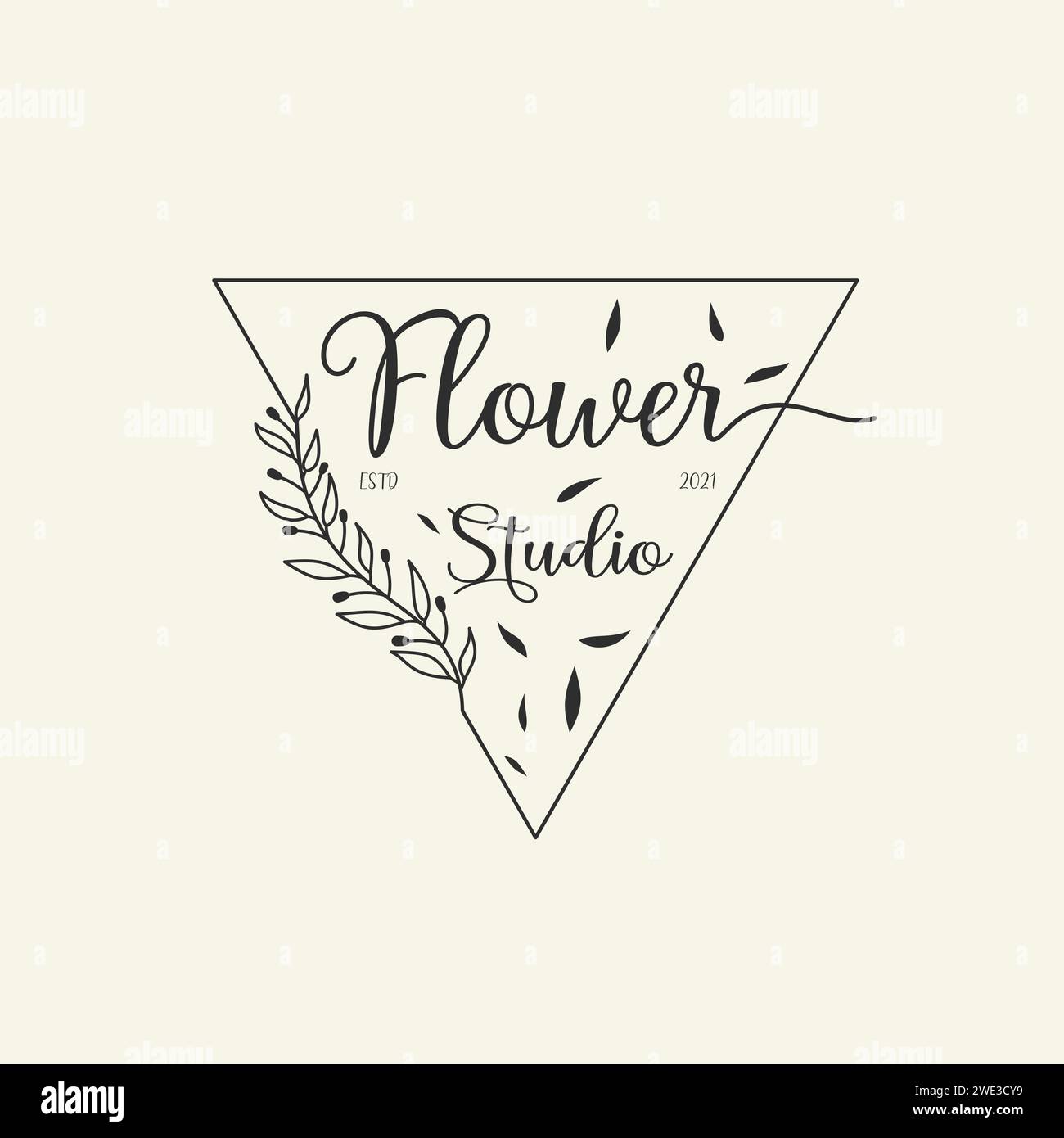 Vector hand drawn of flower logo template for labels, logos and badges ...