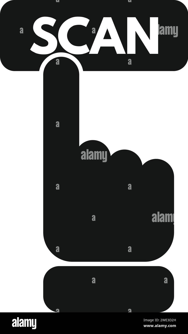 Scan finger matrix icon simple vector. Symbol scan smart. Space pda Stock Vector Image & Art - Alamy