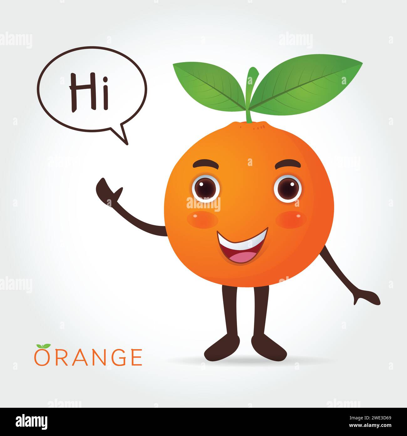 orange cartoon style isolated on white background. vector illustration ...