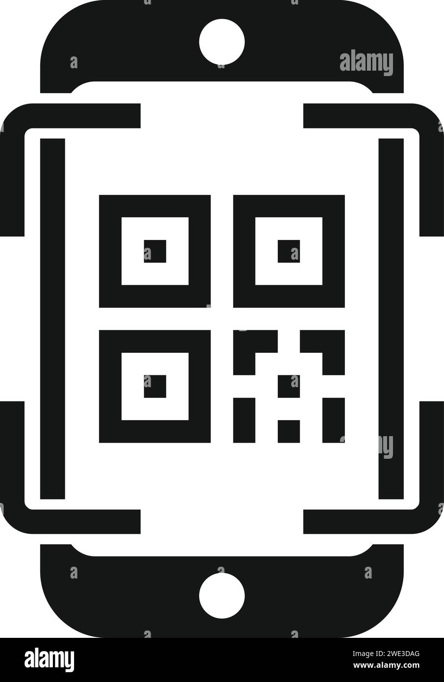 Scan smart check icon simple vector. Pay cell app. Quick coding space ...