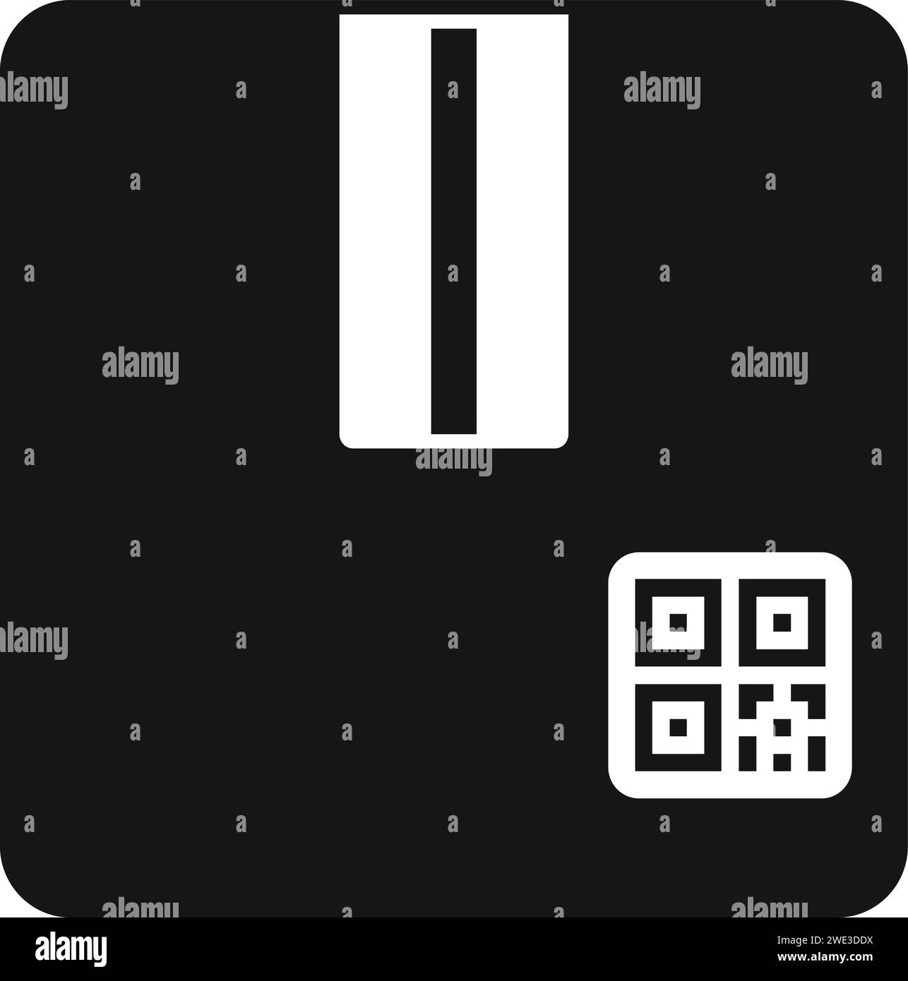 Parcel scan bar code icon simple vector. Sign pay cell. Smart bar Stock ...