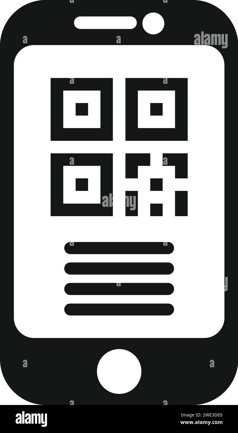 Scan phone code icon simple vector. Bar code smart. Pay cell app Stock ...