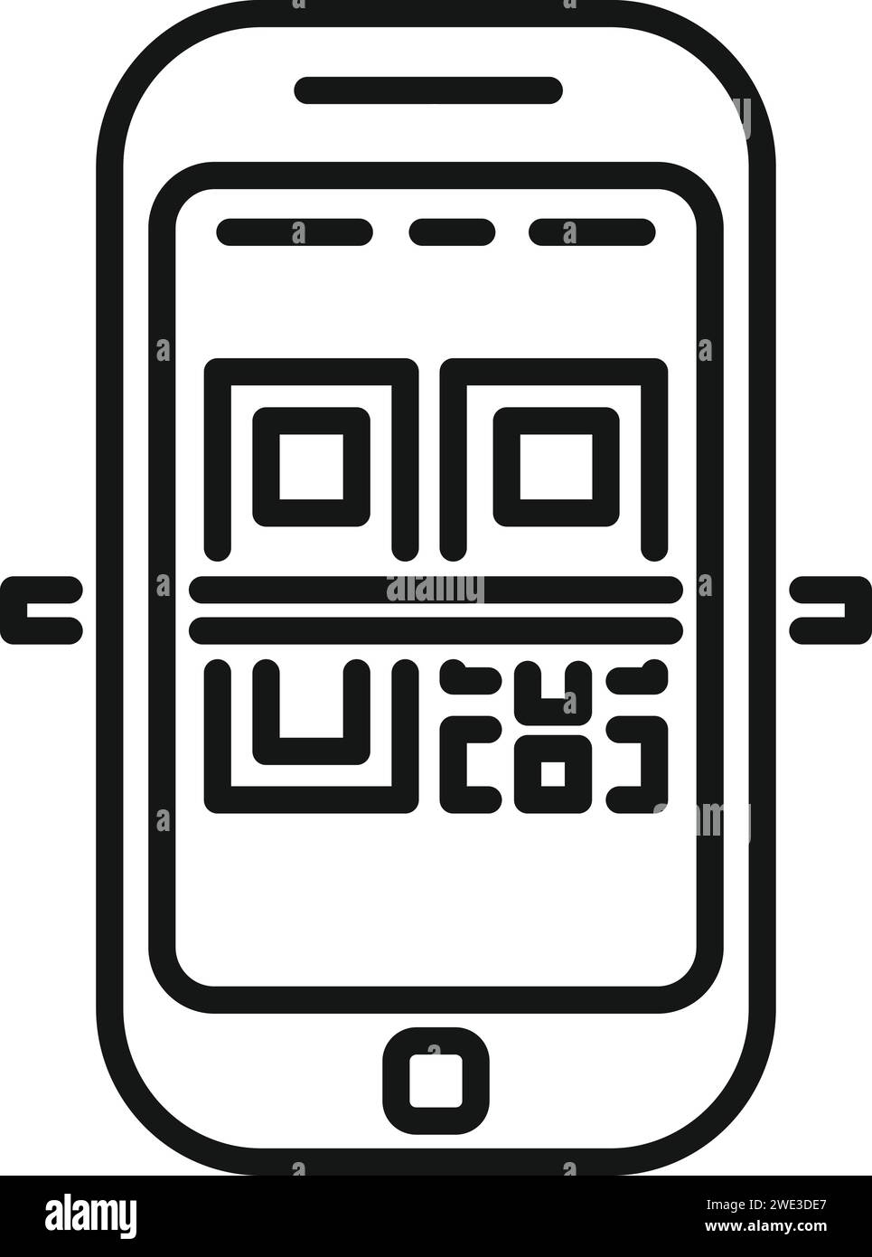 Scan sign pay icon outline vector. Scan receipt. Check city id hold ...