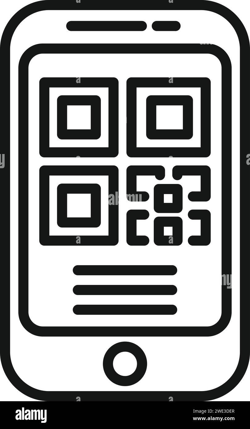 Scanning qr code with mobile smart phone qr code payment Black and ...