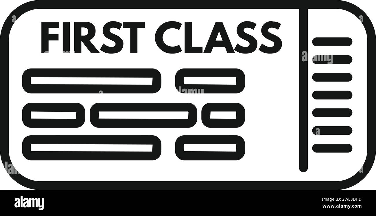 First class travel ticket icon outline vector. Suitcase vacation ...