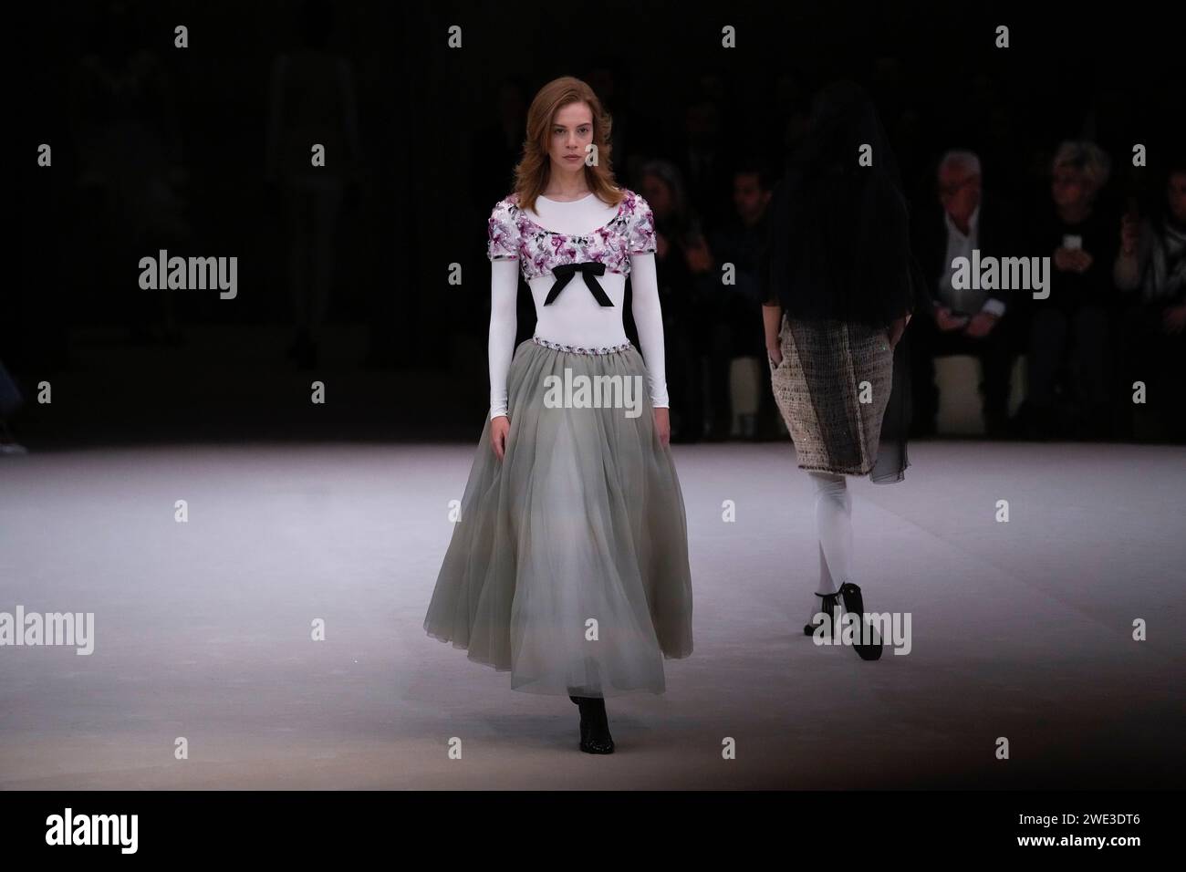 A model wears a creation for Chanel as part of the Haute Couture Spring ...