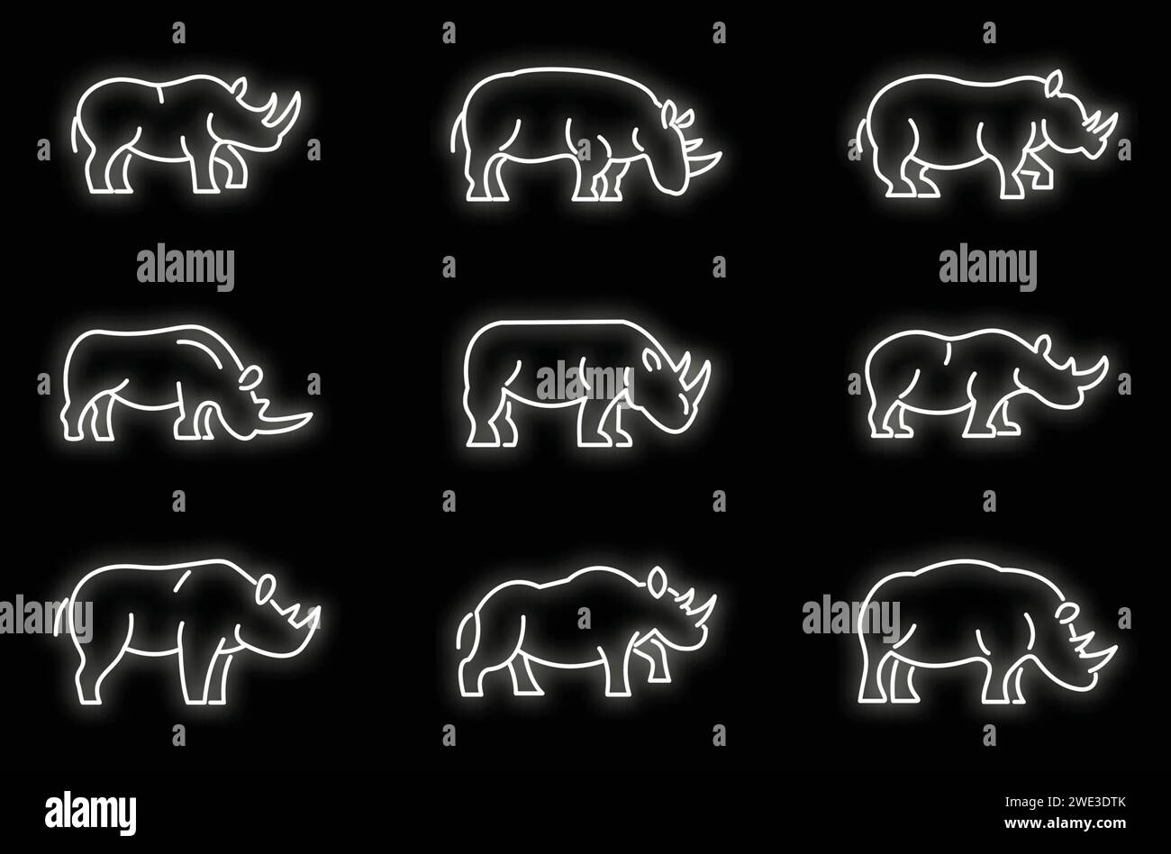 Rhino side view Stock Vector Images - Alamy