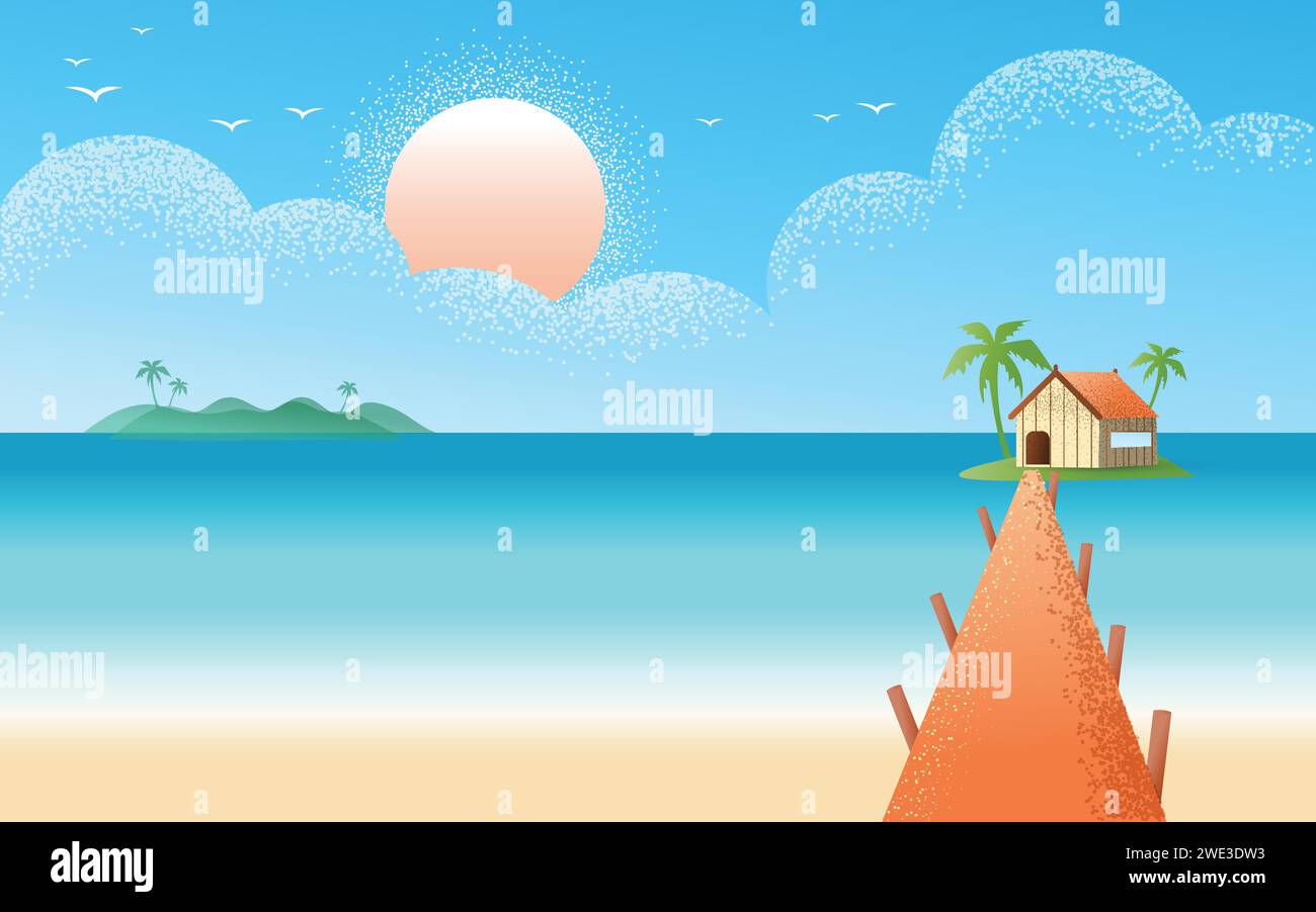 Water villa view Stock Vector Images - Alamy